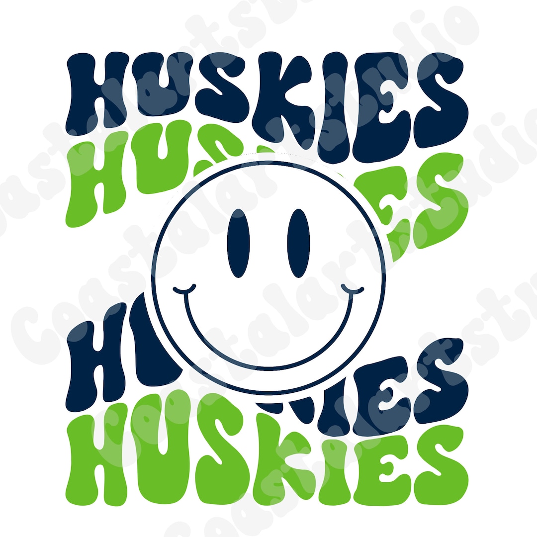 Huskies PNG Retro Wavy Font Sublimation Design Team Mascot Png Sports ...