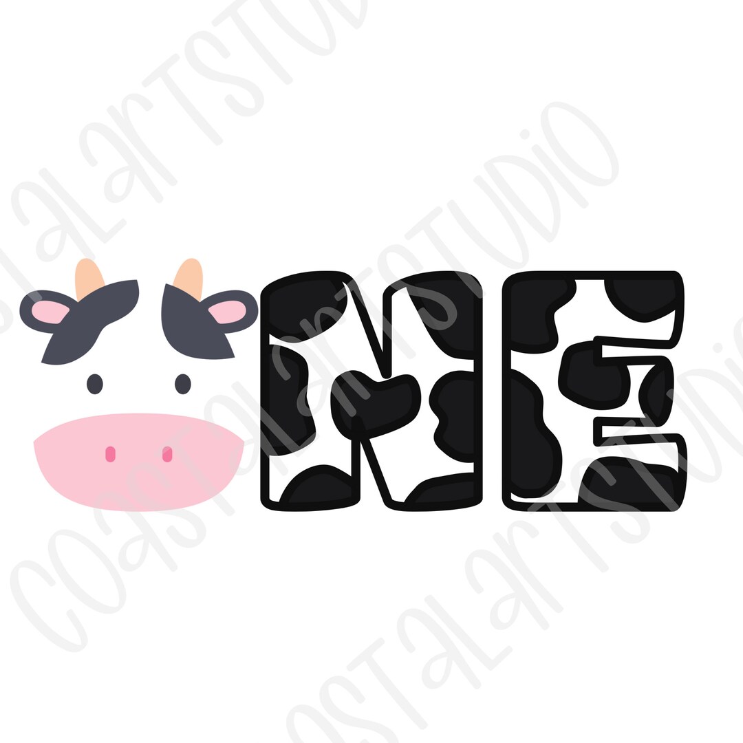 Cow Print One PNG Cow Birthday Theme Graphic Sublimation Design Cowgirl ...