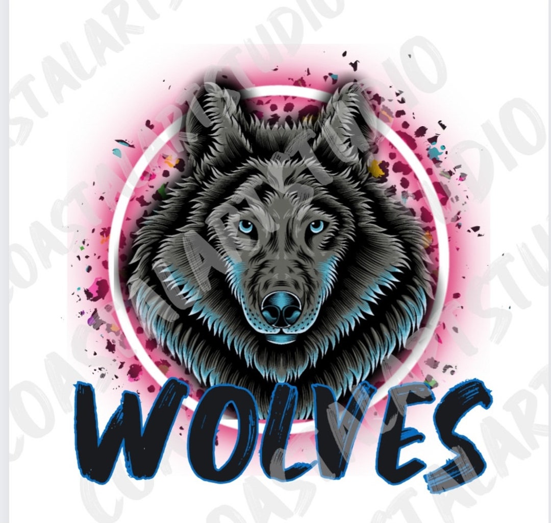 Wolves PNG Pink Neon Sublimation Design Sports Mascot Graphic Football ...