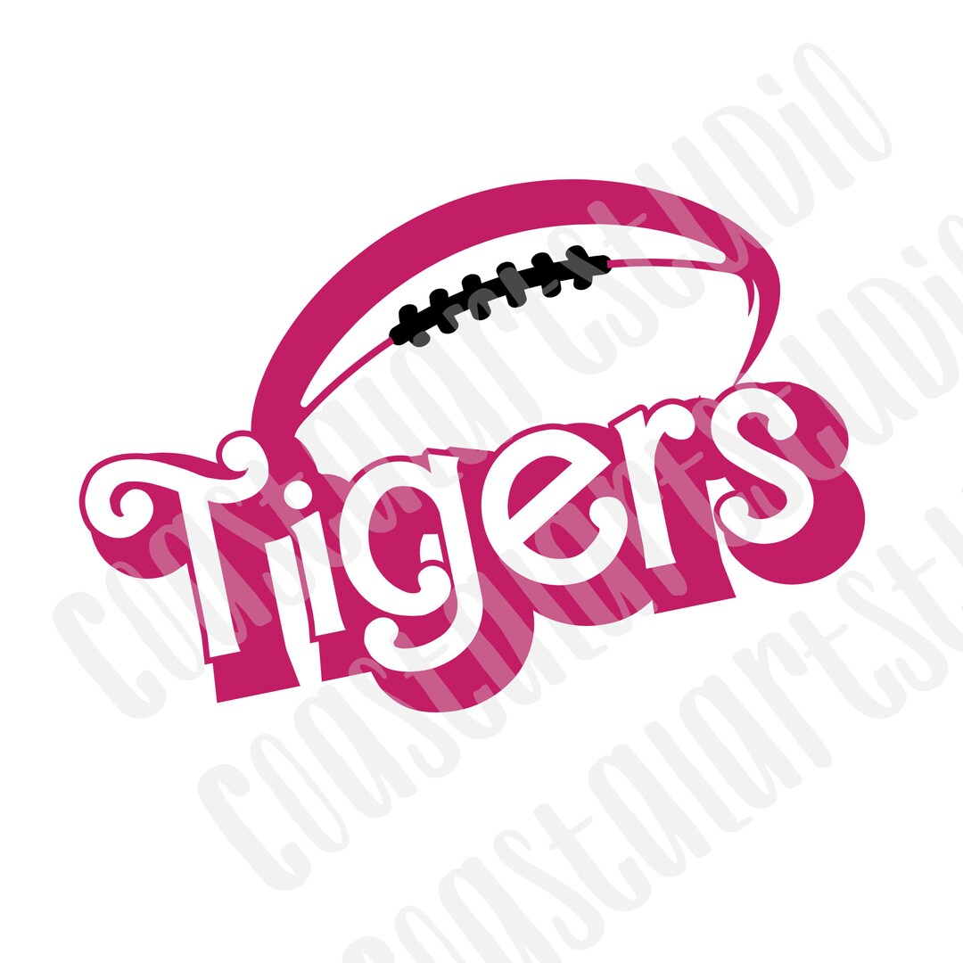 Pink Tigers Football PNG Sublimation Design Sports Mascot Graphic for ...
