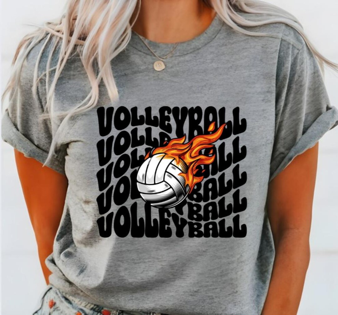 Volleyball Retro Wavy Letters Png Sports Digital Design Sublimation ...
