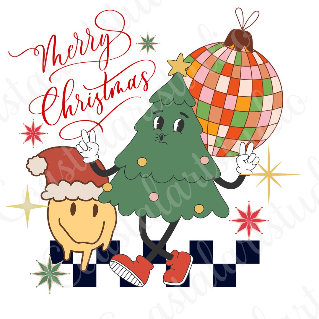 Retro Christmas PNG Holiday Sublimation Design Vintage Christmas Tree ...