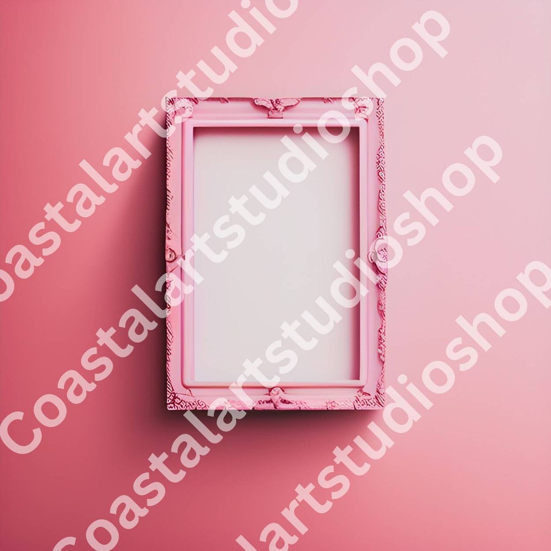 Pink Frame Mockup, Girly Room Wall Frame Mockup, Feminine Mockup ...
