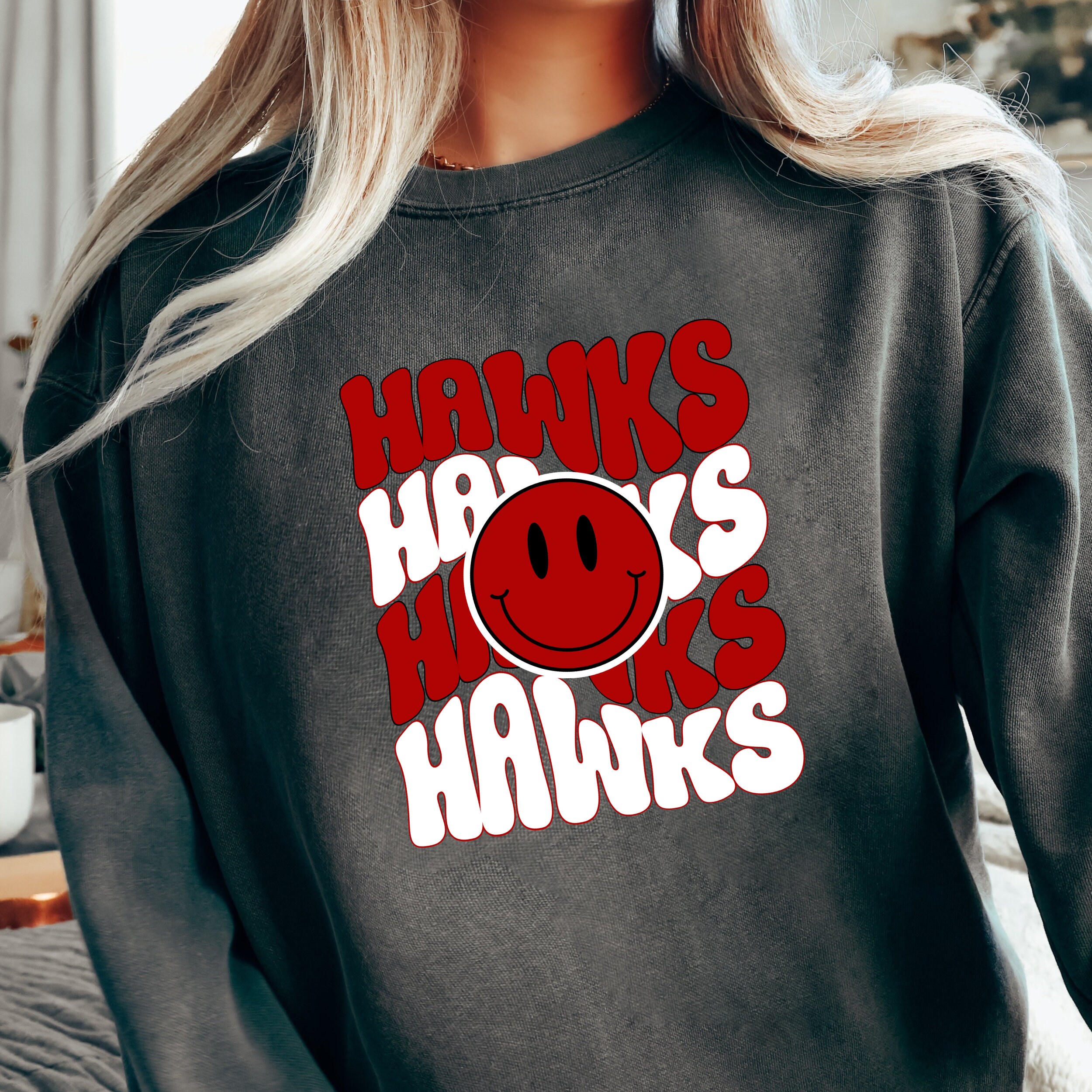 Hawks PNG Retro Wavy Font Sublimation Design - Etsy