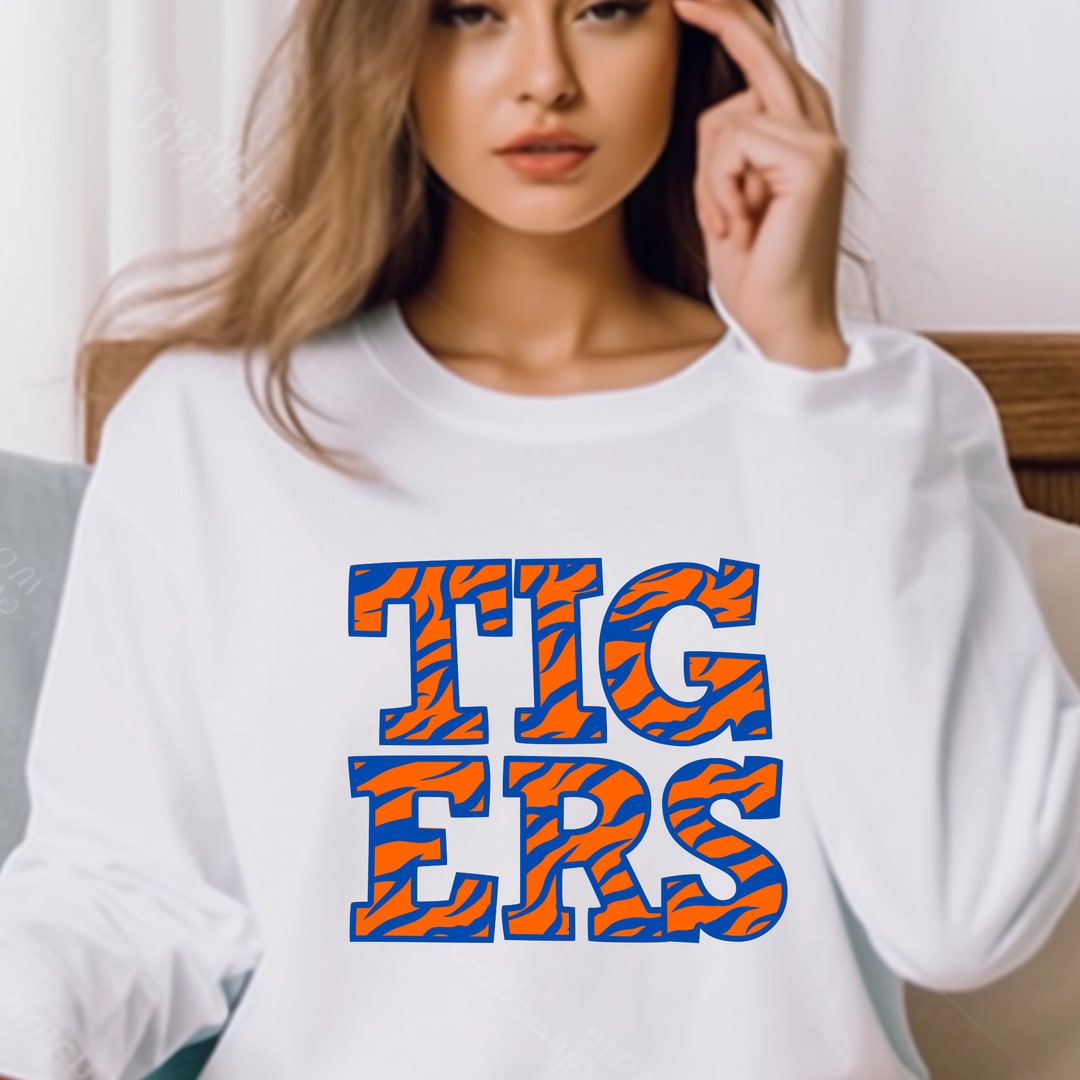 Tigers PNG Blue Orange Tigers Sublimation Design Sports Mascot Png ...