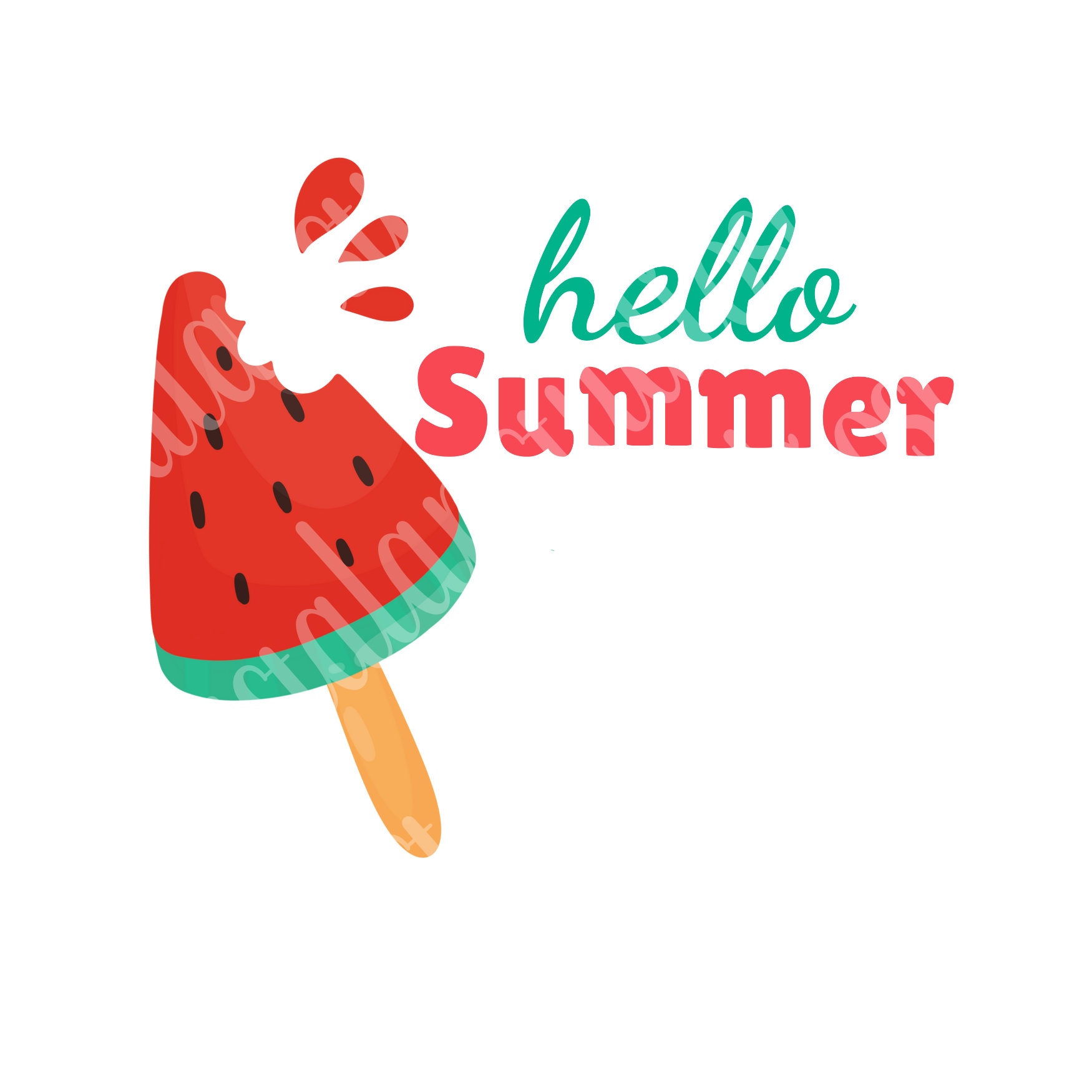 Hello Summer PNG Watermelon Sublimation Design Summer Graphic - Etsy
