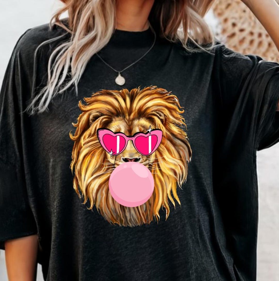 Pink Lions PNG Preppy Retro Sports Sublimation Design Girly Mascot ...