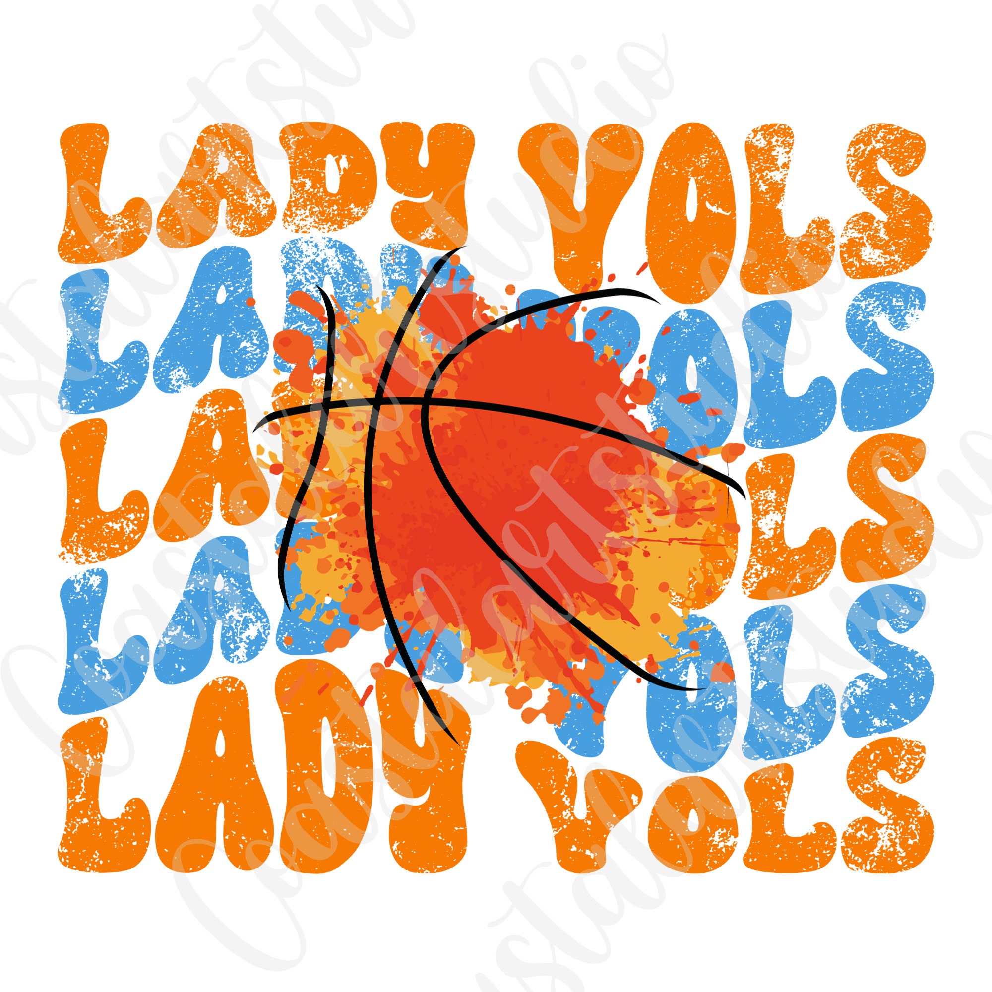 Lady Vols Basketball Distressed PNG Tn Volunteers Sublimation Design ...