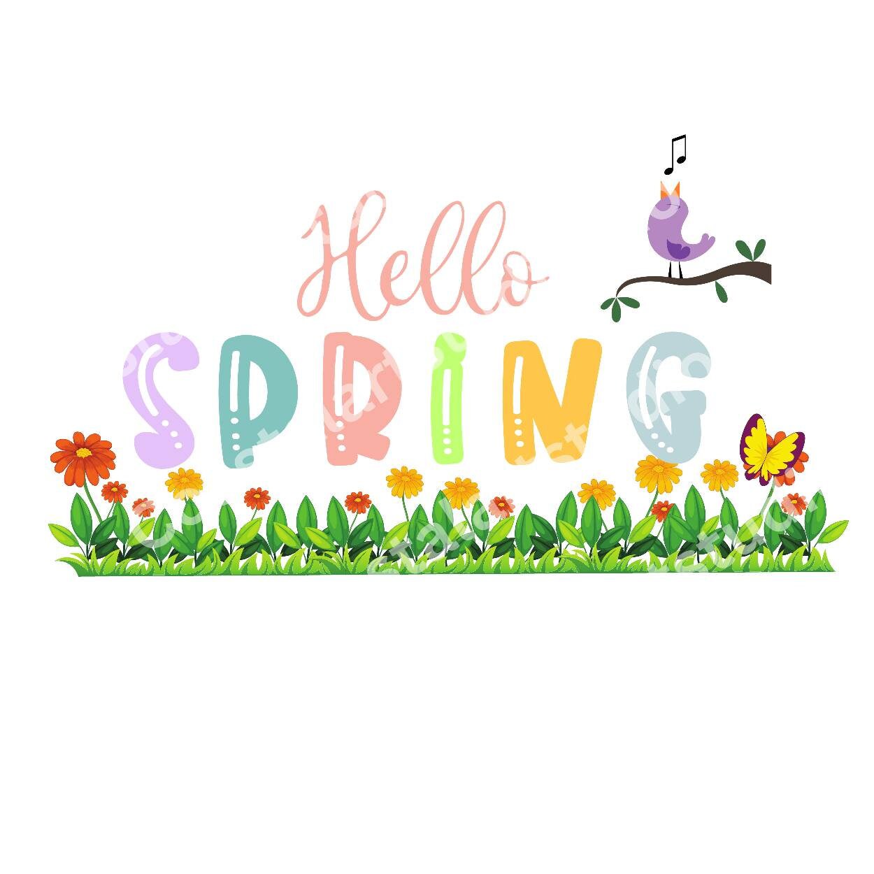 Hello Spring PNG SVG Digital Download Sublimation Png Spring Easter ...