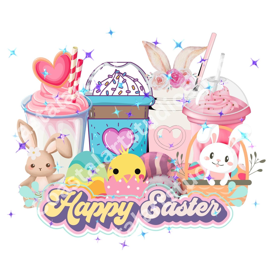 Happy Easter Coffee PNG Easter Digital Download Latte Iced Coffee Drink ...