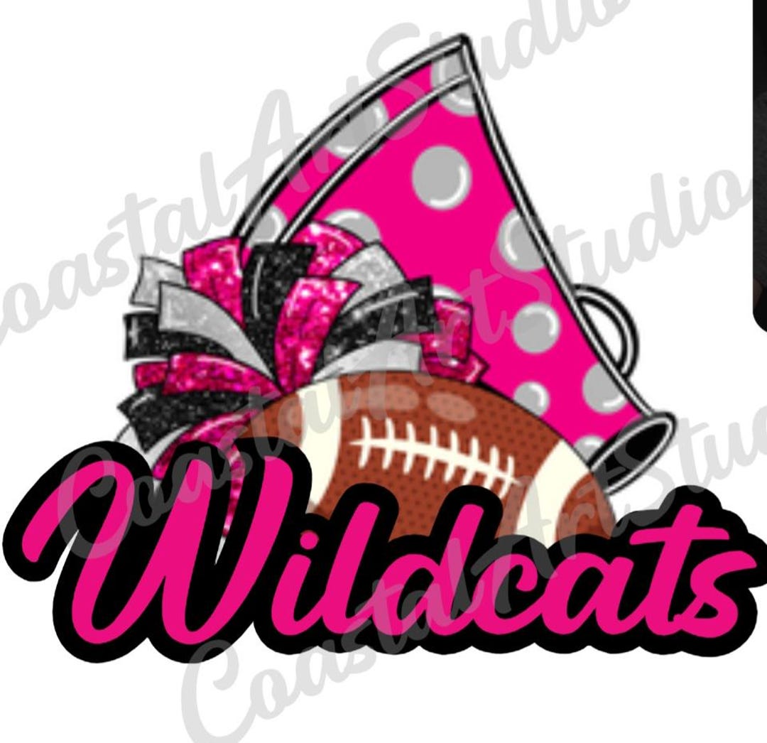 Pink Wildcats Football Cheer PNG Sports Sublimation Design for Tshirts ...