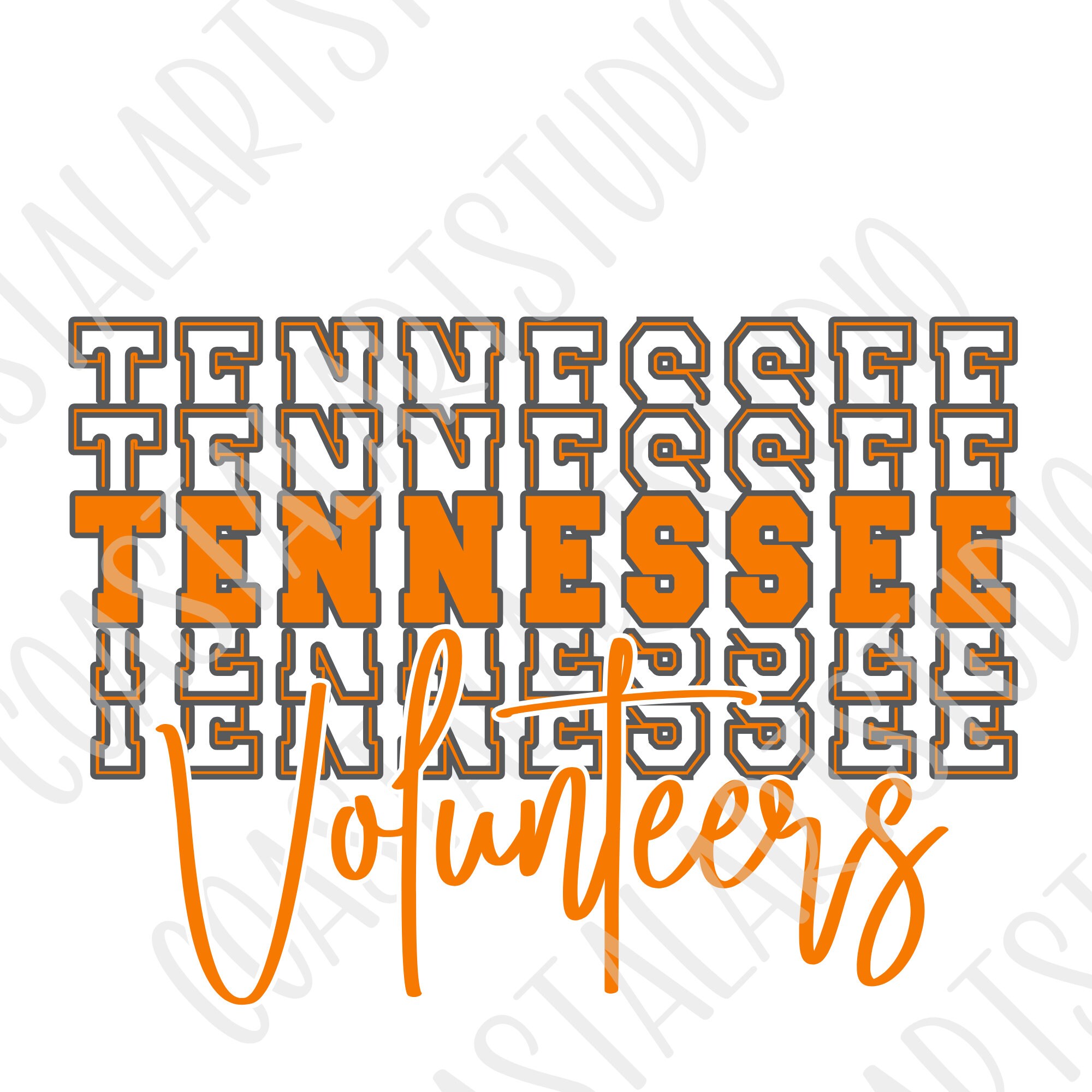 Tennessee Vols PNG Stacked Font Sublimation Design Ut Volunteers ...