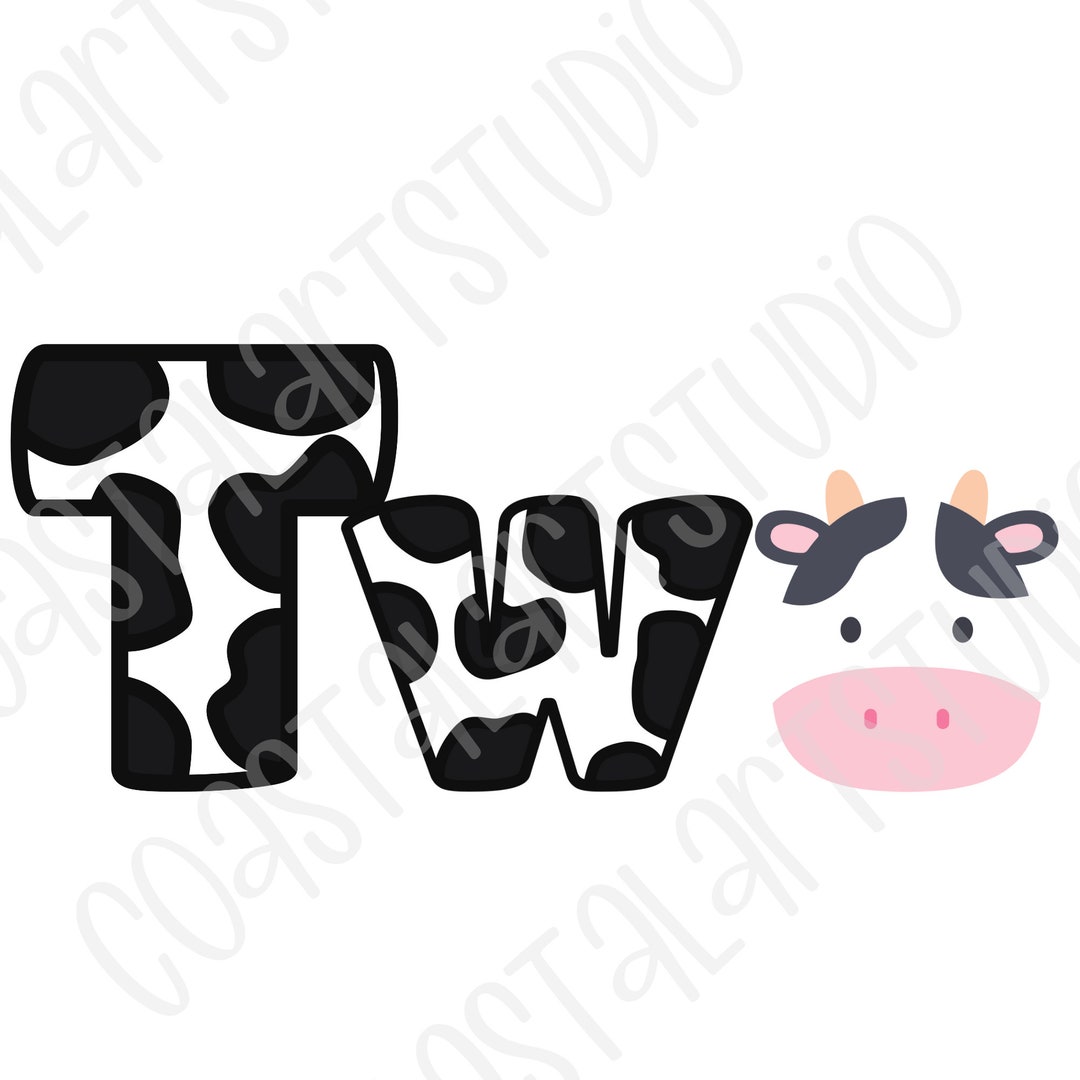 Cow Print Two PNG Sublimation Design Cow Theme Birthday Graphic Cowgirl ...