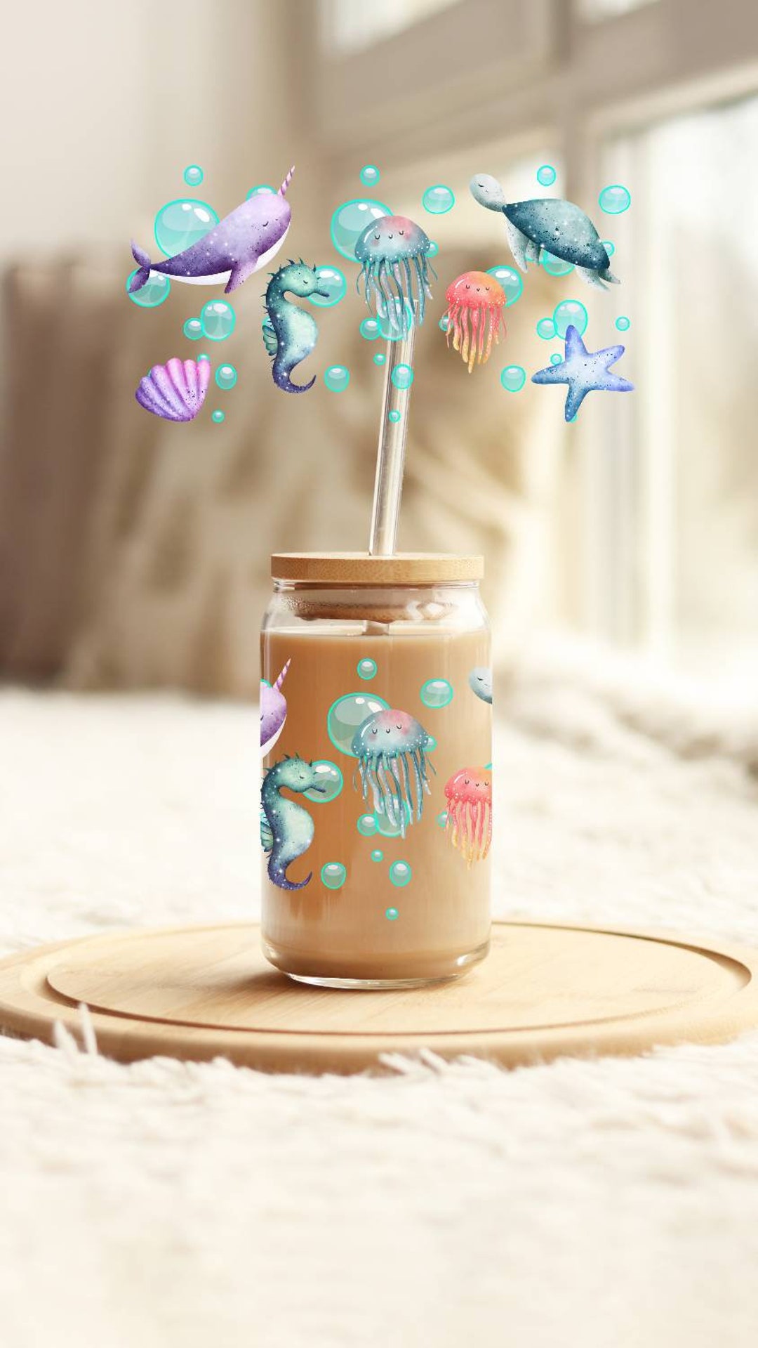 Underwater Ocean Beer Can Glass Wrap PNG Under the Sea Digital Download ...