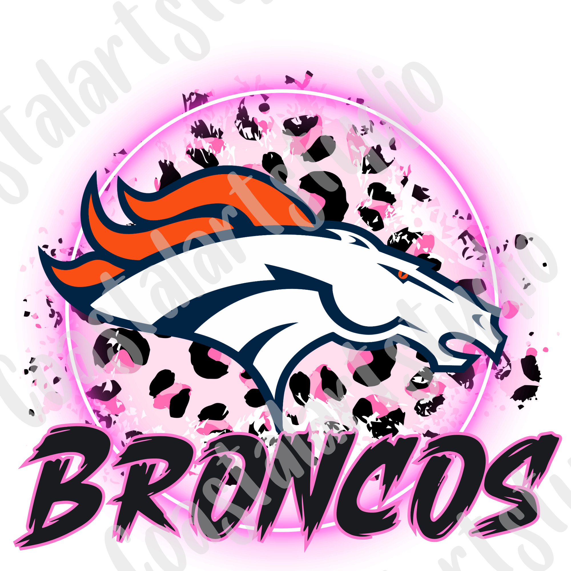 Pink Broncos PNG Sublimation Design Sports Mascot Png - Etsy