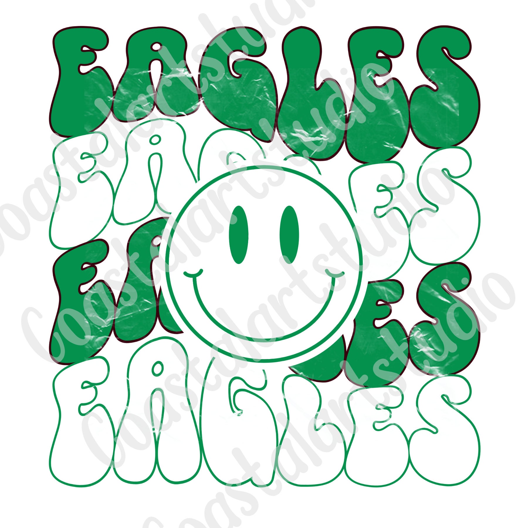 Eagles PNG Distressed Retro Wavy Font Sublimation Design Team Mascot ...