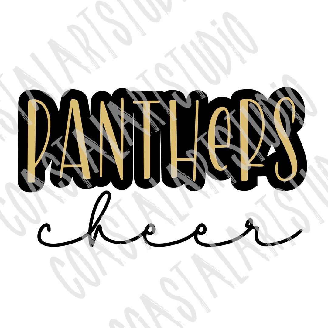 Panthers Cheer PNG School Spirit Handwritten Font Sublimation Design ...
