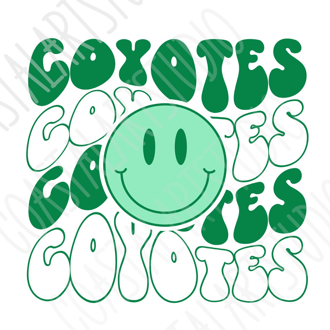 Coyotes PNG Retro Wavy Font Sublimation Design Sports Mascot - Etsy