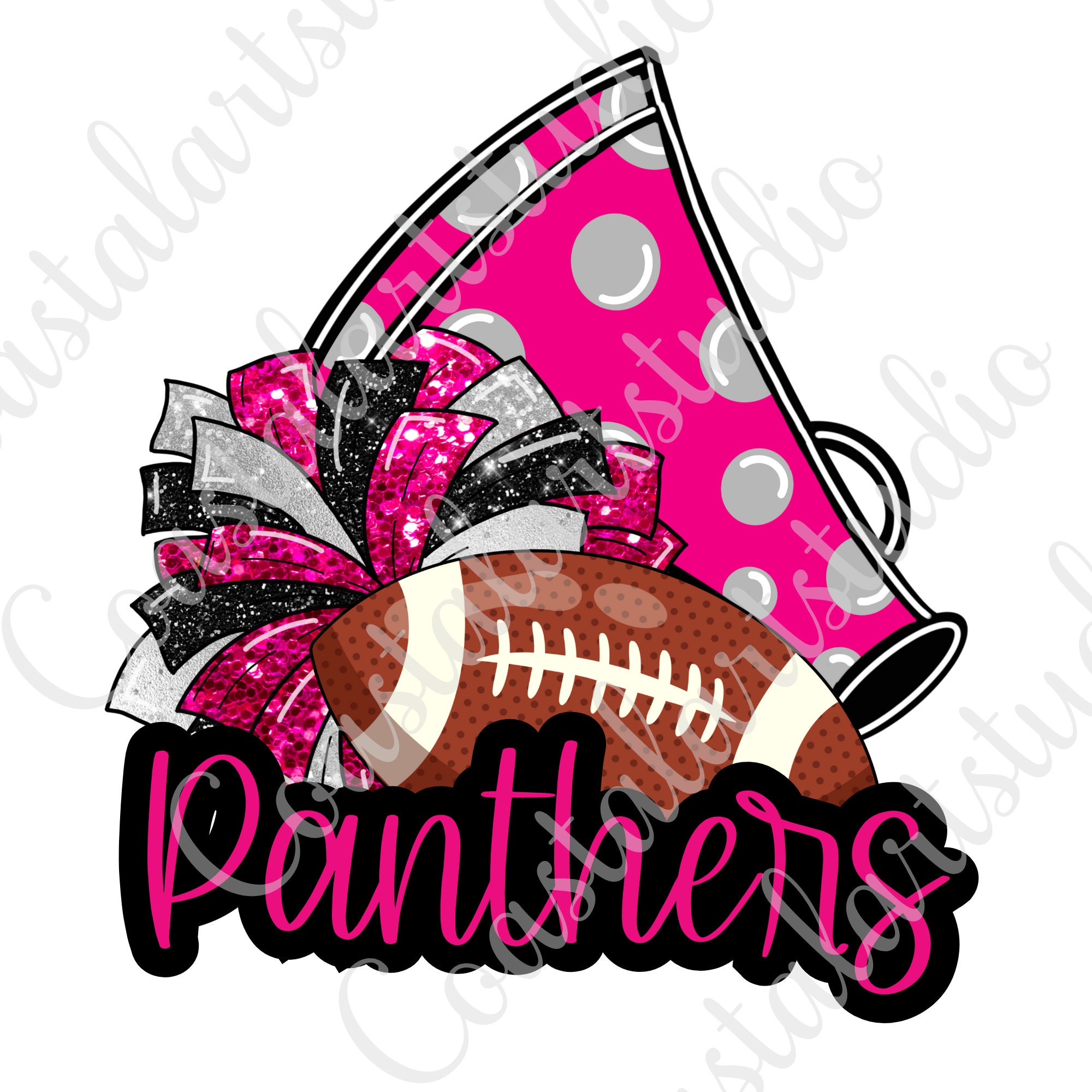 Pink Panthers Football Cheer PNG Sublimation Design Pink Out Panthers ...