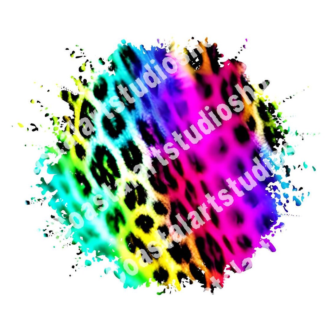 Neon Leopard Splatter PNG Sublimation Design Aesthetic Png Background ...