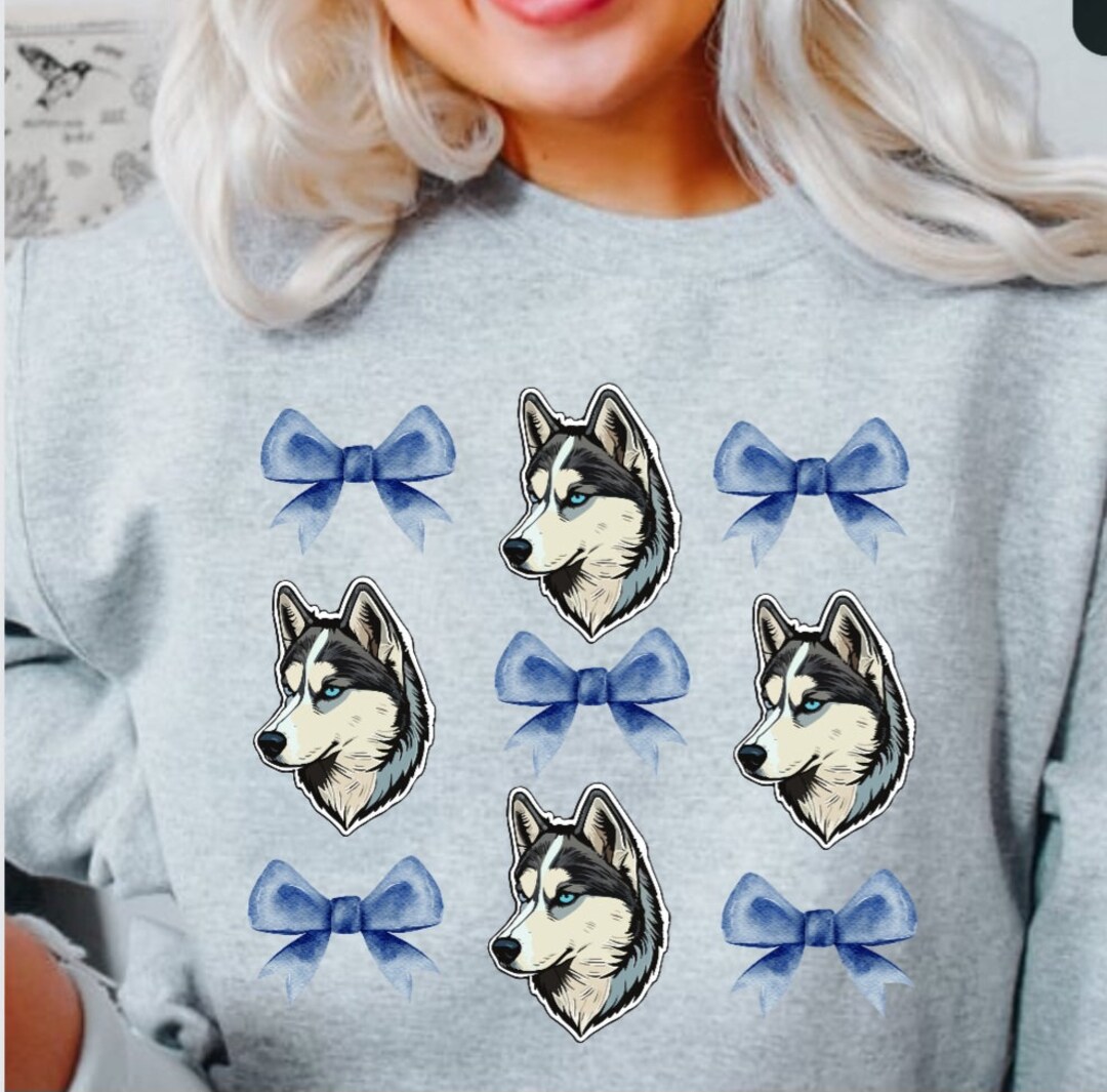 Huskies Coquette Bow PNG Sports Mascot Sublimation Design School Spirit ...