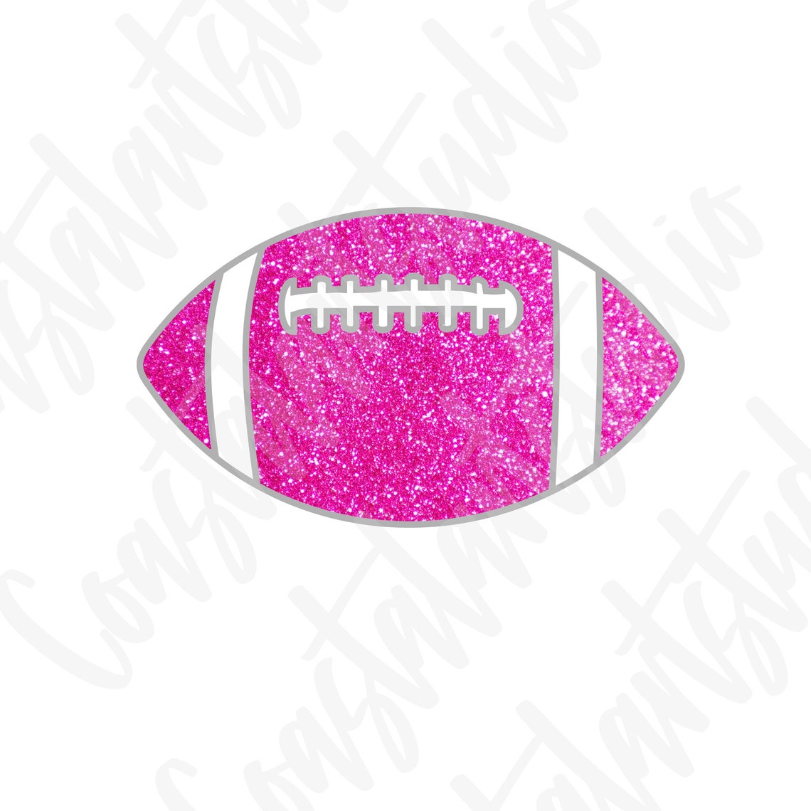 Pink Glitter Football PNG Sublimation Design Football Clipart Pink ...