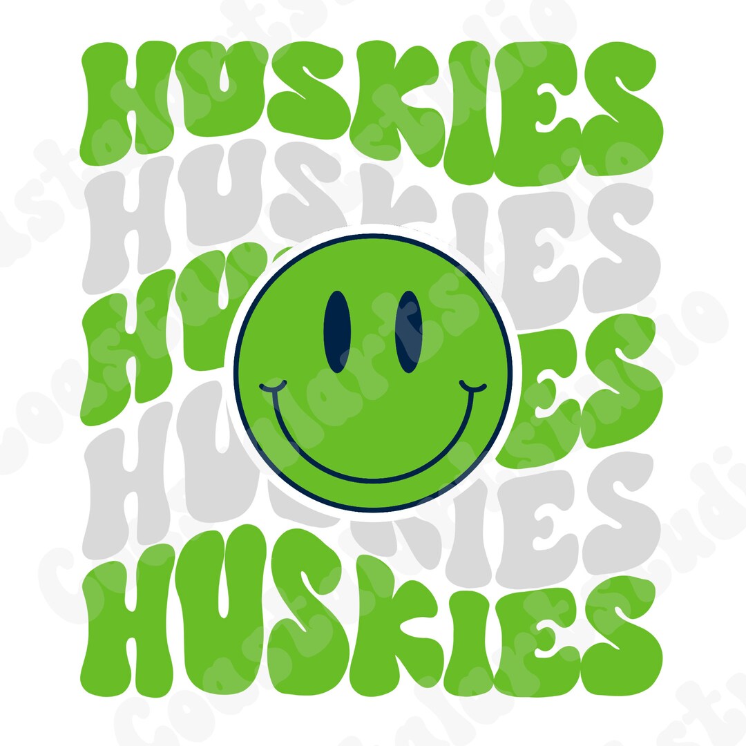 Huskies PNG Retro Wavy Font Sublimation Design Sports Mascot Png Team ...