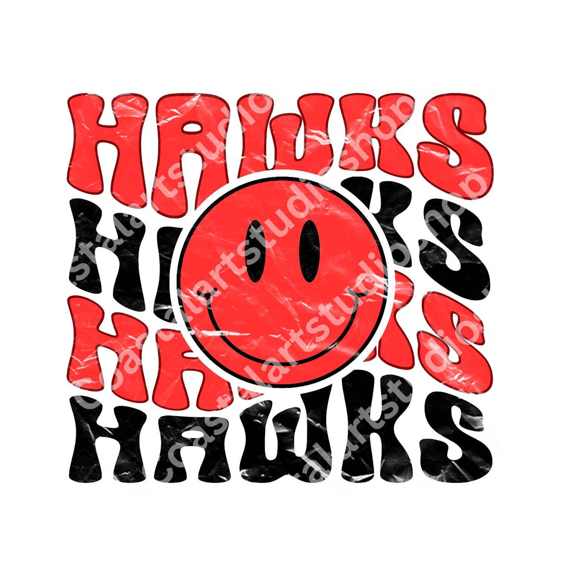 Hawks PNG Retro Distressed Wavy Font Hawks Sublimation Design - Etsy
