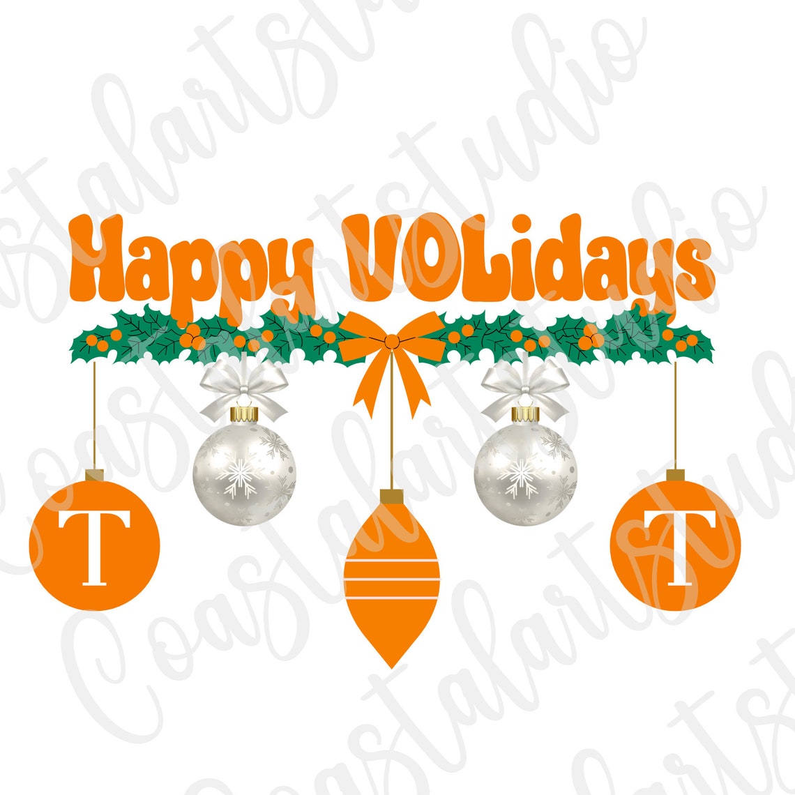 Tennessee Vols Christmas PNG Ut Volunteers Sublimation Design Tn Vols Holiday Graphic Happy ...
