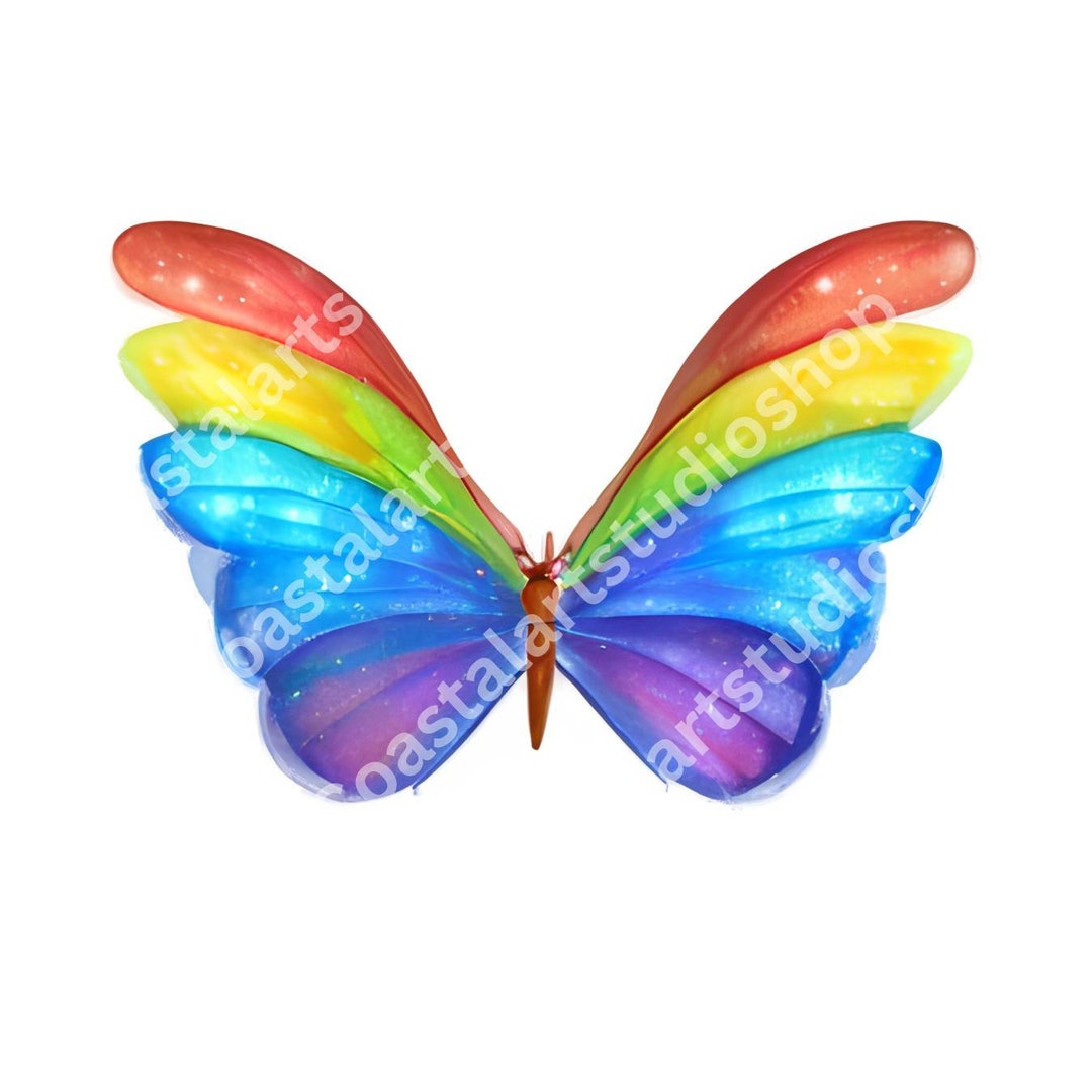 Rainbow Butterfly PNG Watercolor Butterfly Sublimation Design PRIDE ...