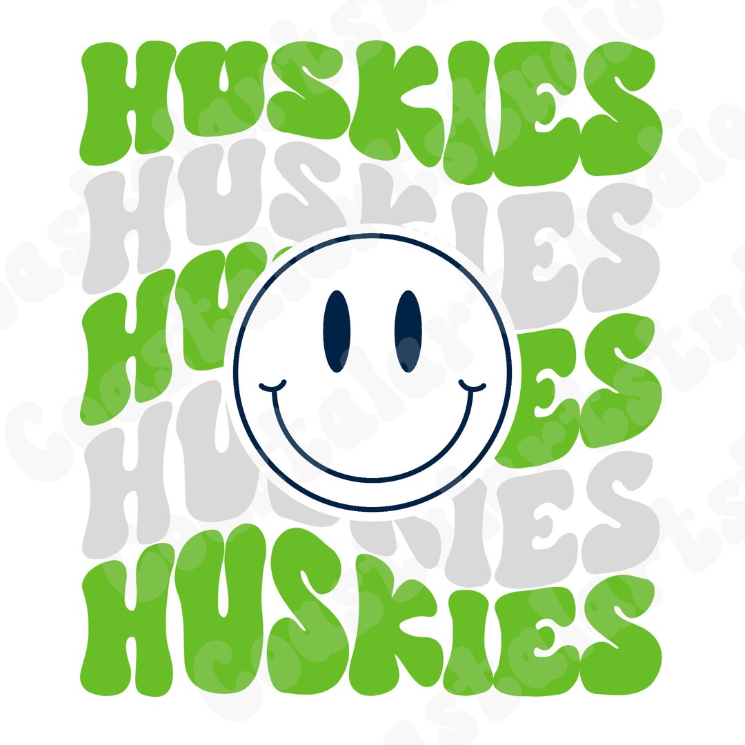 Huskies PNG Retro Wavy Font Sublimation Design - Etsy
