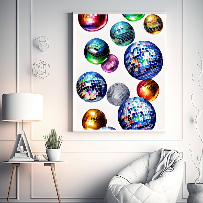 Disco Ball Printable Wall Art, Maximalist Wall Art, Y2k Room Decor ...