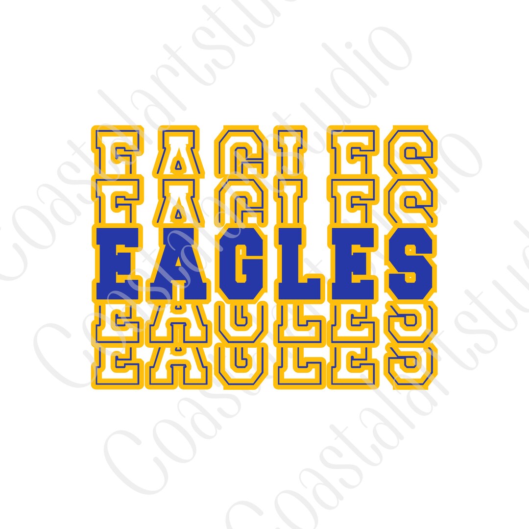 Eagles PNG SVG Stacked Font Sublimation Design Sports Mascot Graphic ...