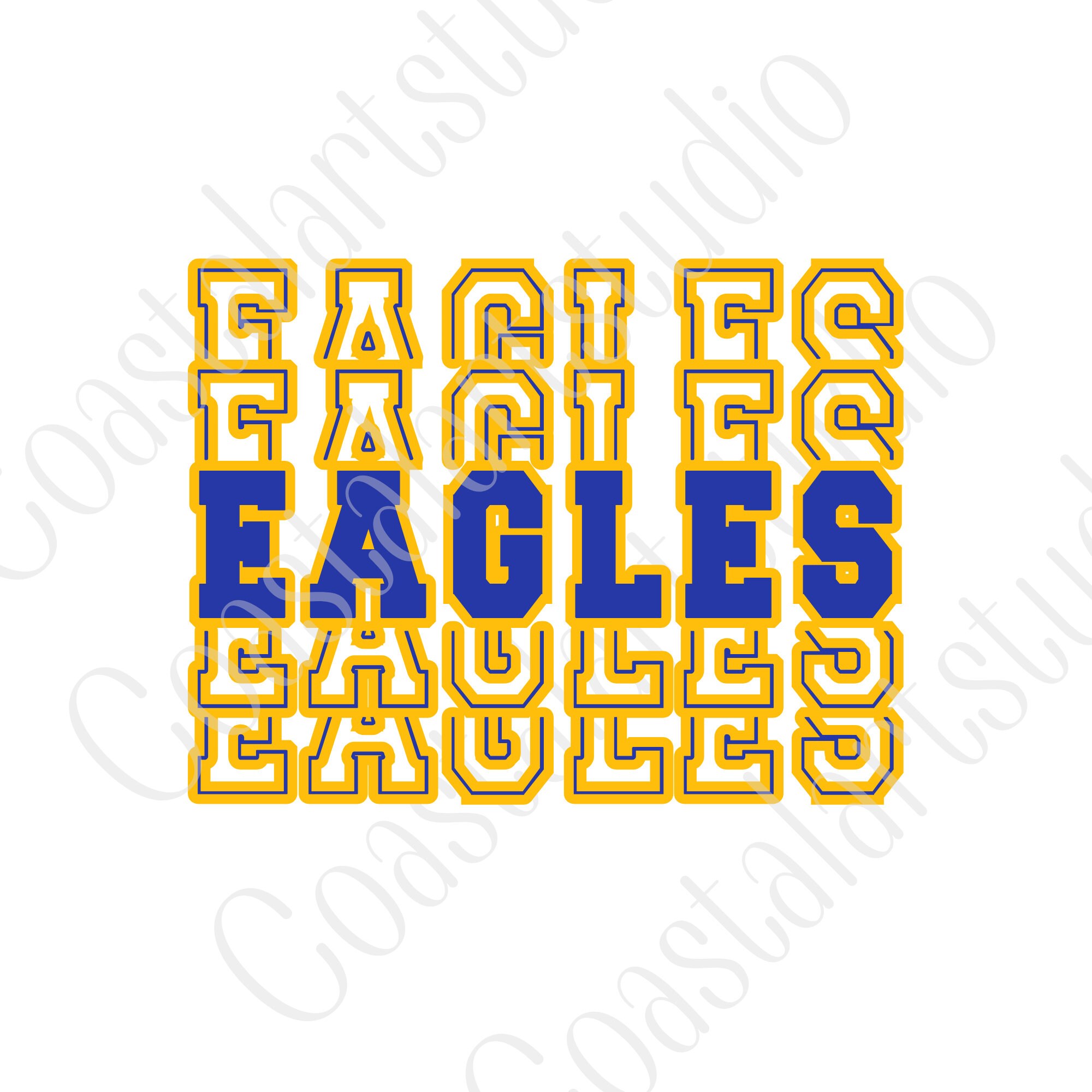 Eagles PNG SVG Stacked Font Sublimation Design Sports Mascot Graphic ...