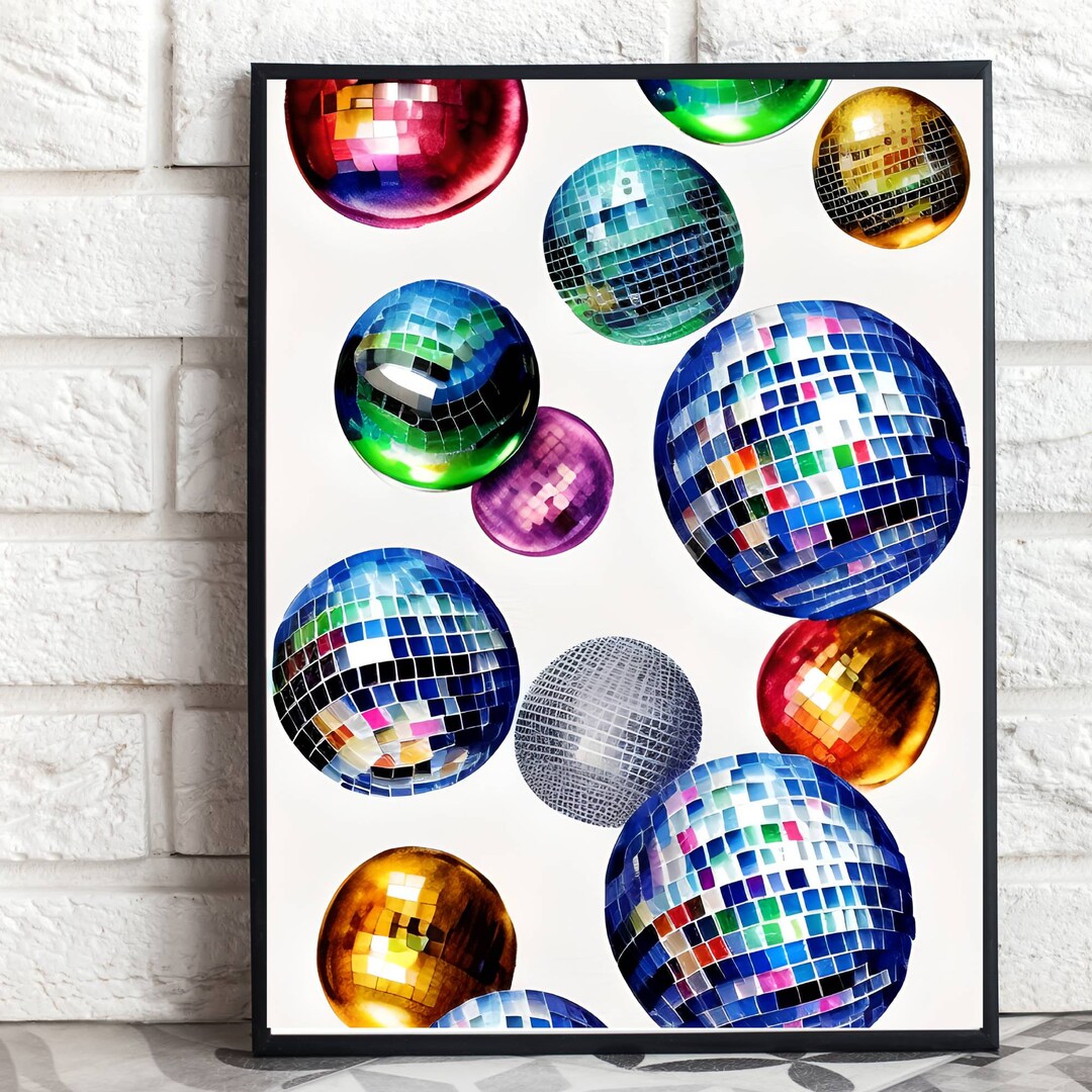 Disco Ball Printable Wall Art, Maximalist Wall Art, Y2k Room Decor ...