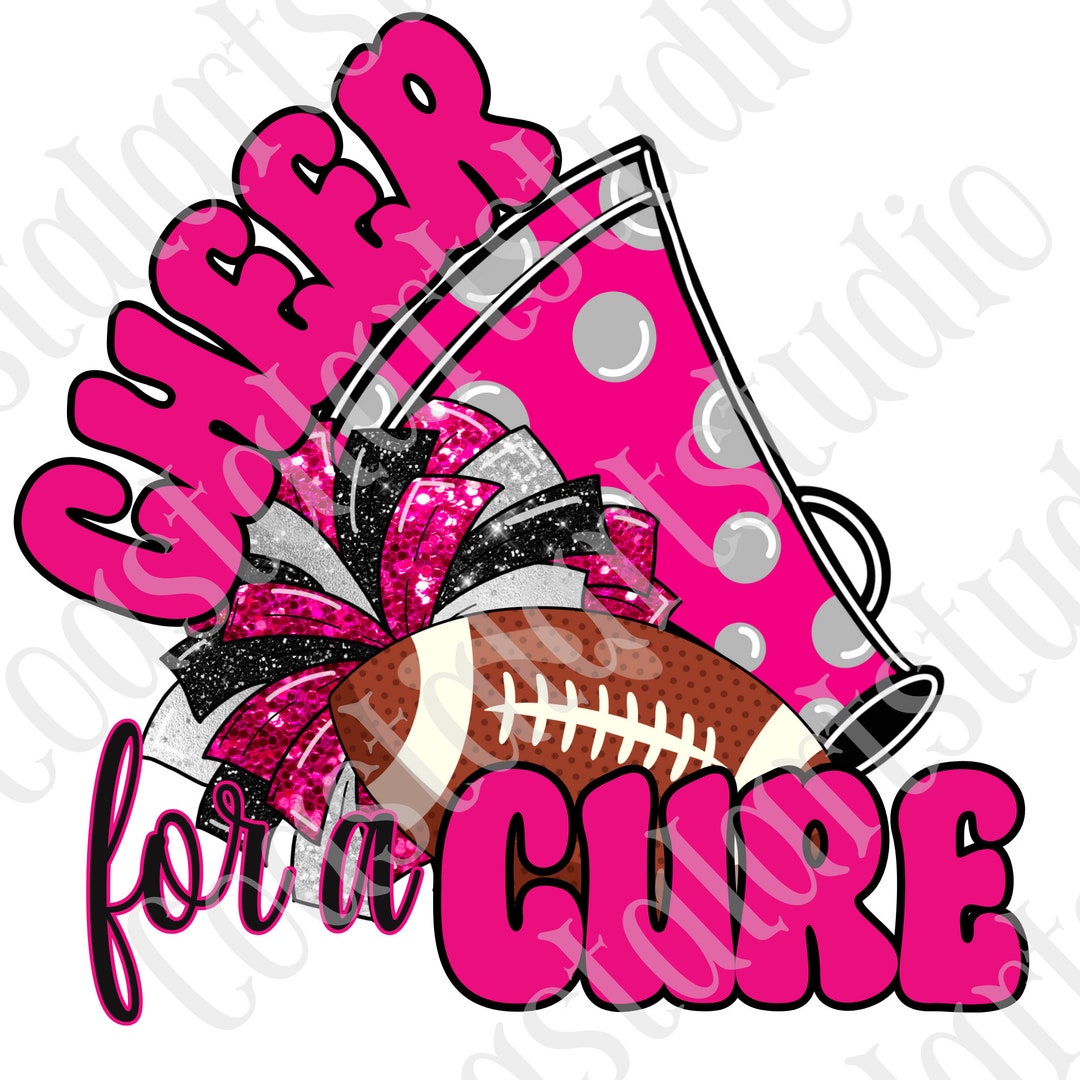 Cheer for a Cure PNG Pink Cheer Sublimation Design Breast Cancer ...