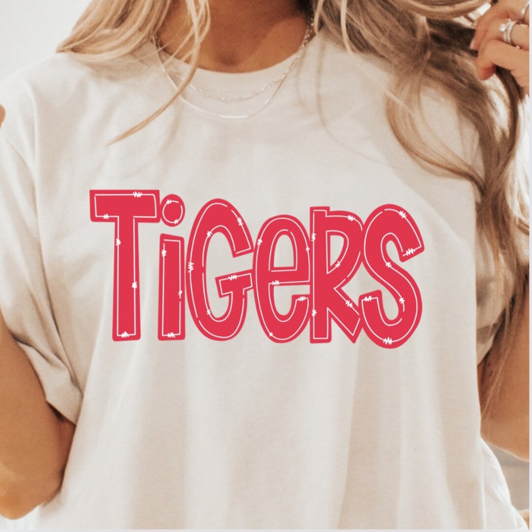 Tigers Doodle Letters PNG Sublimation Design Sports Graphic Team Sports ...