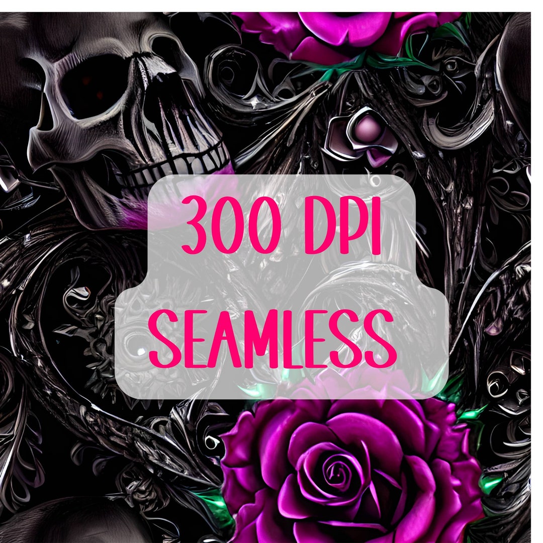 Gothic Rose Skull Seamless Pattern, Goth Digital Paper - Etsy