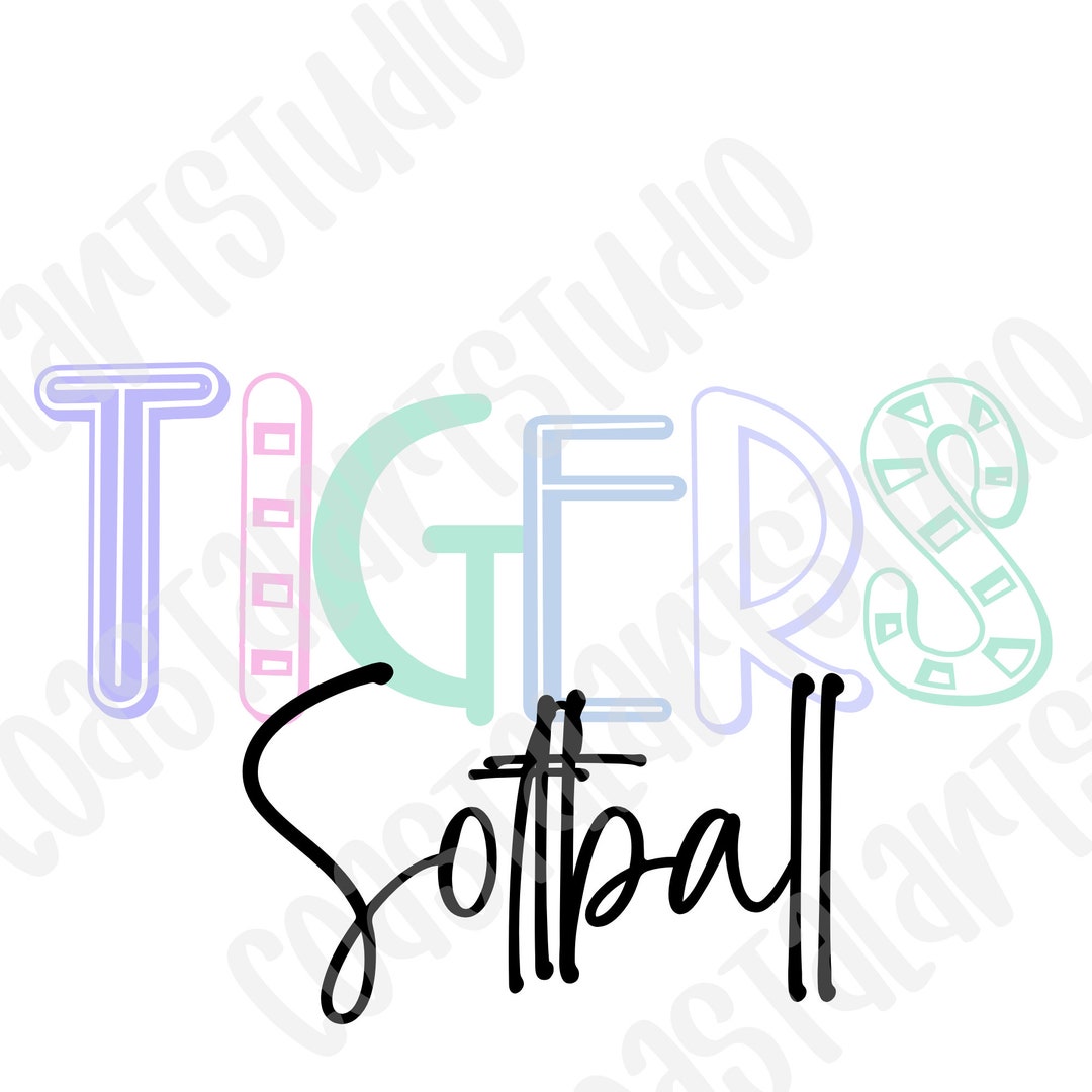 Tigers Softball Pastel PNG Sublimation Design Team Sports Png Mascot ...