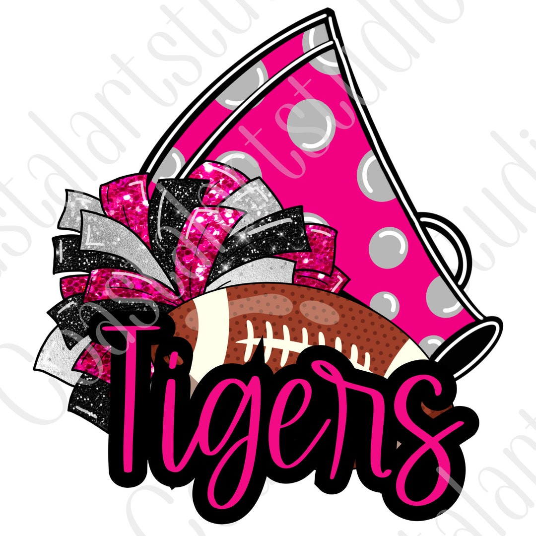 Pink Tigers Football PNG Sublimation Design Breast Cancer Month Pink ...