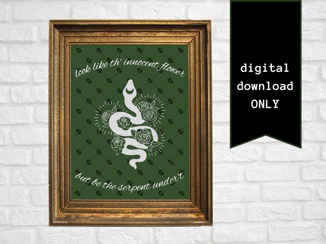 Lady Macbeth Serpent Art Print: Shakespeare Gothic Decor (digital ...