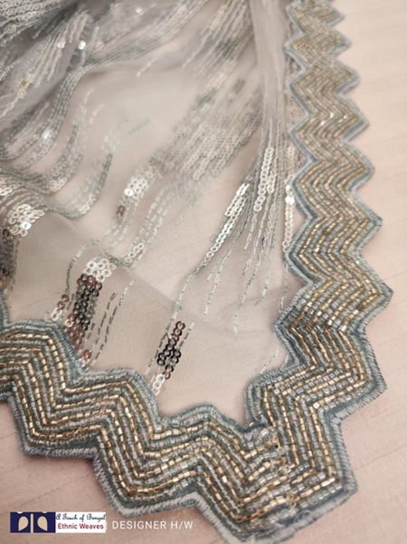 Beautiful Sequence Saree With Cutwork Cut Dana Handwork Border - Etsy