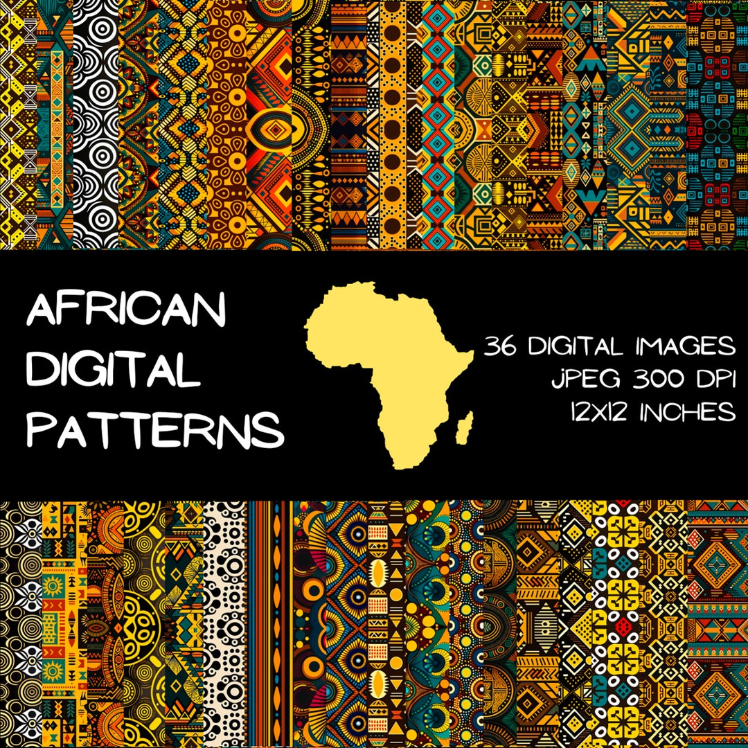 Printable African Digital Patterns, Printable Scrapbook Papers, African ...