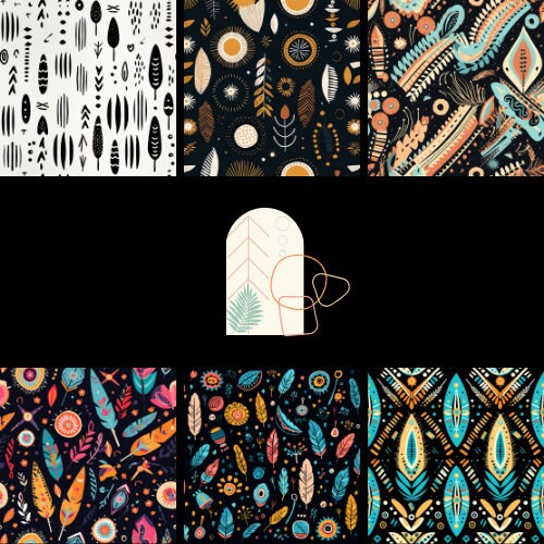 Printable Boho Digital Patterns, Printable Scrapbook Papers, Boho Print ...