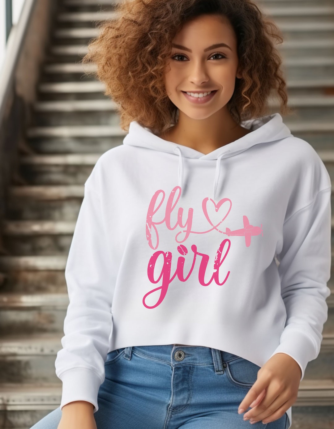 Fly Girl Crop Hoodie, Girl Pilot Sweat Shirt, Air Plane Shirt, Crop ...