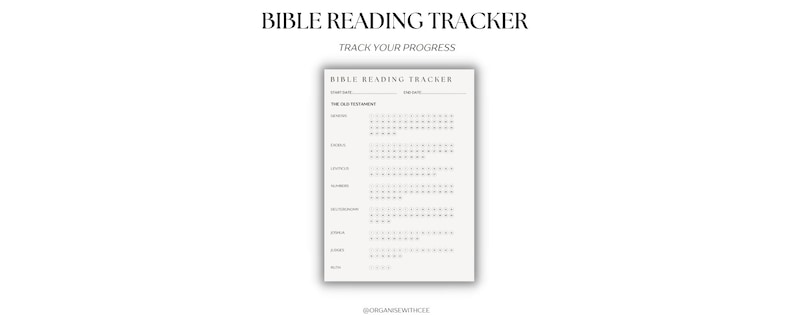 Bible Study Journal Bible Reading Tracker Printable Christian