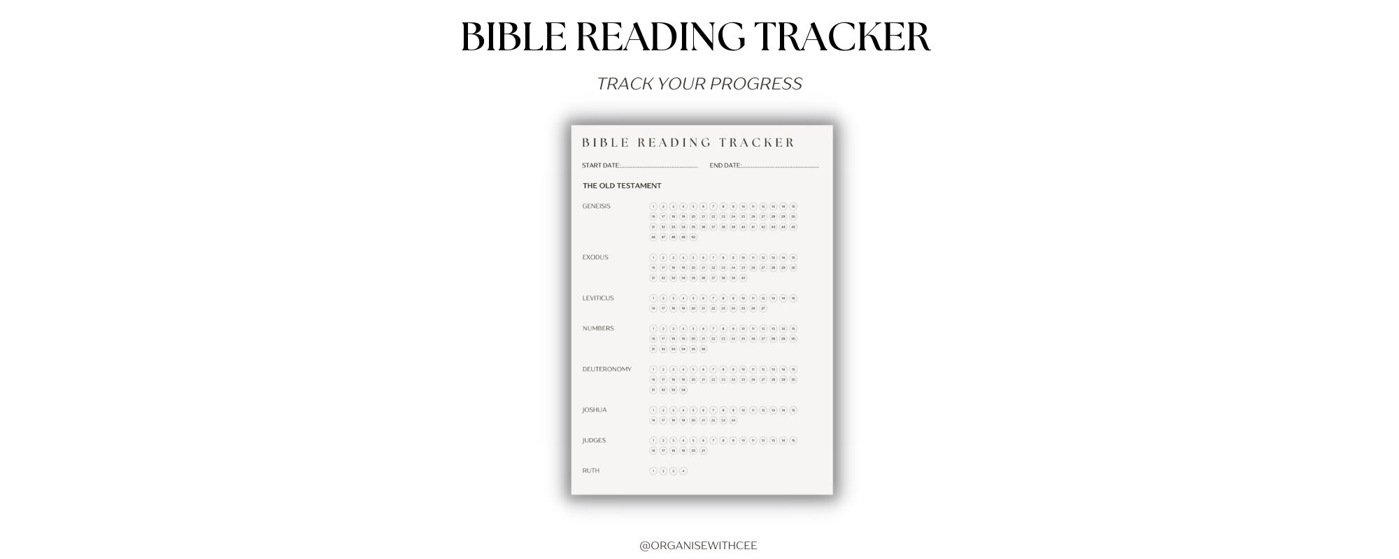 Bible Reading Tracker | Printable | Christian Devotional | Old & New ...
