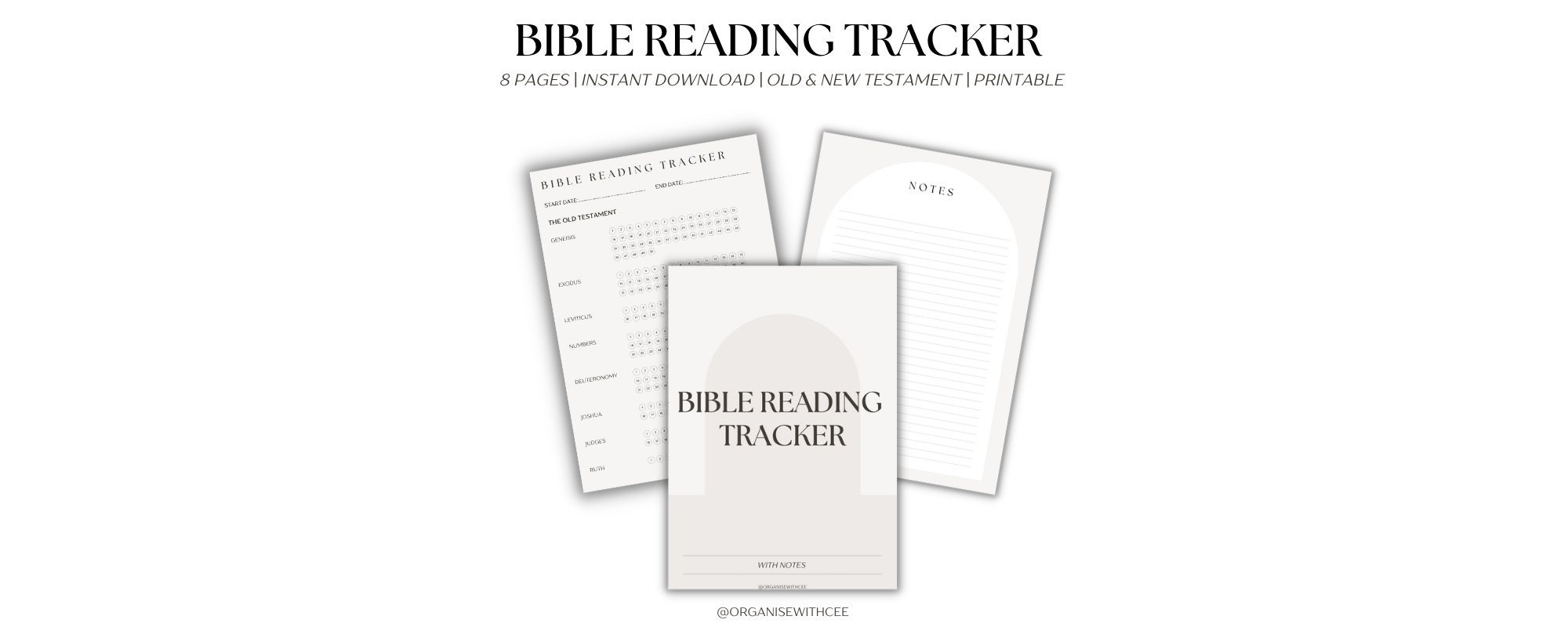 Bible Reading Tracker Printable Christian Devotional Old & New ...