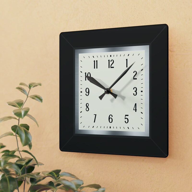 Retro Rectangular Clock - Etsy
