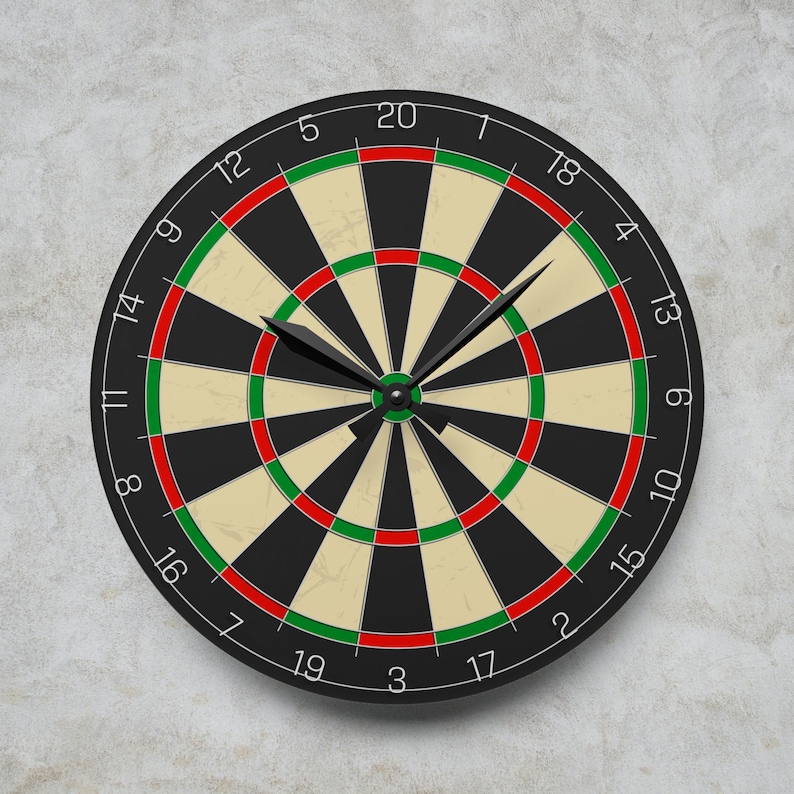 Dart Board Clock Fun Modern Unique Cool Wall Clock Gift - Etsy
